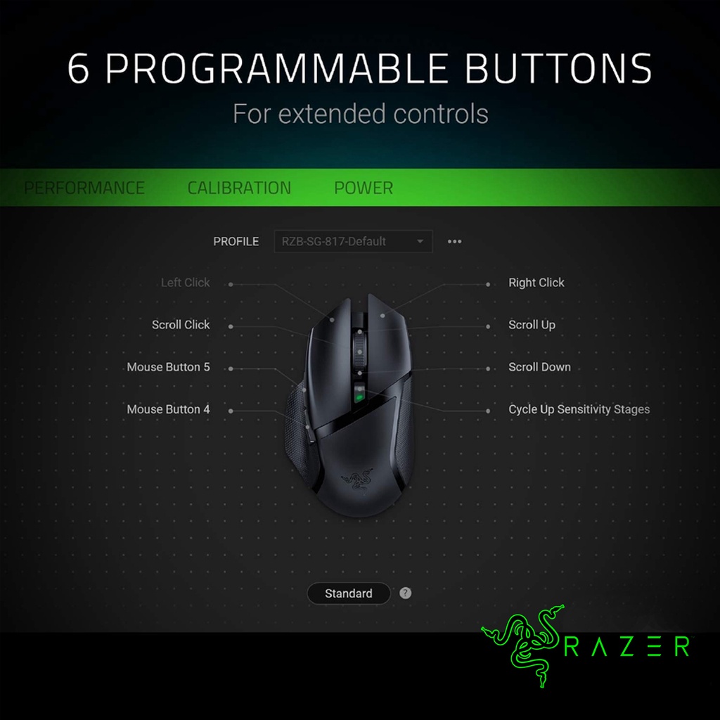 Razer Basilisk X Hyper Speed Wireless Gaming Mouse 16000DPI 1 Year ...