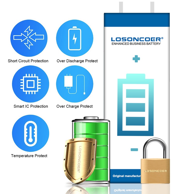 LOSONCOER 7100mAh 626479P Battery For Blackview BV9600 Battery For ...