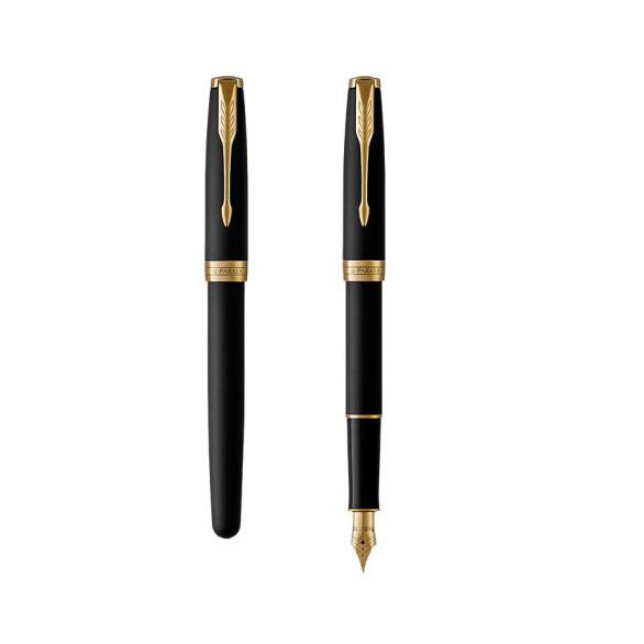 Parker (Parker) fountain pen gift box Dall matte black gold clip ink ...