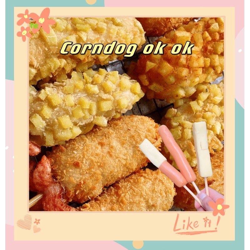 (set 3-4 ไม้) Corndog คอร์นด็อกชีสสไตล์เกาหลี Original ชุบเกร็ดขนมปัง ...