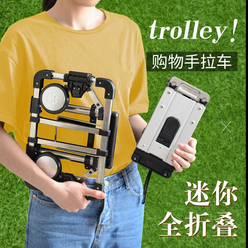 bnmdbdb.sg Mini grocery shopping trolley fully foldable portable ...