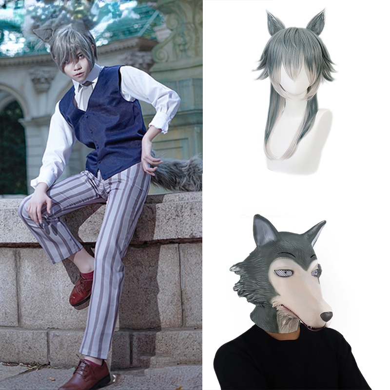 คำ -คำแนะนำ -มั ธAnime Beastars Cosplay Costumes Wig Mask Grey Wolf ...