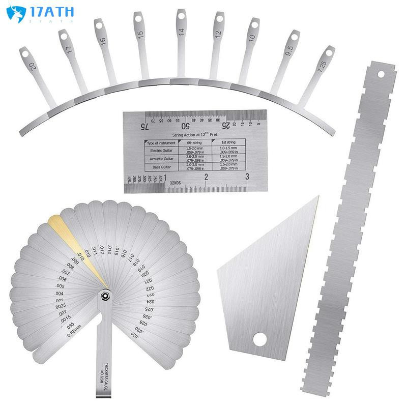 Luthier Tools Set wtih Guitar Neck Notched Straight Edge Feeler Gauge ...