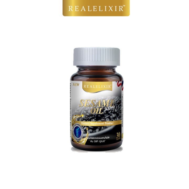 Real Elixir Black Sesame Oil 500 mg. น้ำมันงา (30เม็ด) - realelixir_thailand_official - ThaiPick