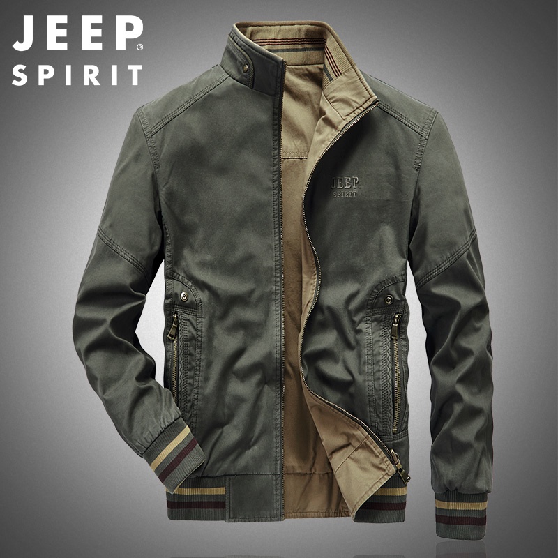 เสื้อแจ็กเก็ต JEEP SPIRIT ผ้าฝ้ายแท้ แบบสองด้าน สําหรับผู้ชาย - on ...