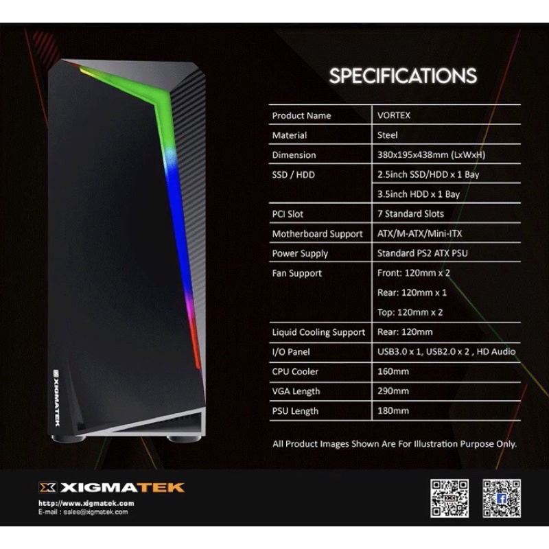 Case Xigmatek Vortex Arctic ATX with Tempered Glass - khwanaah94 - ThaiPick