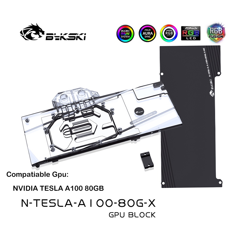 Bykski N-TESLA-A100-80G-X GPU Water Cooling Block for NVIDIA TESLA A100 ...