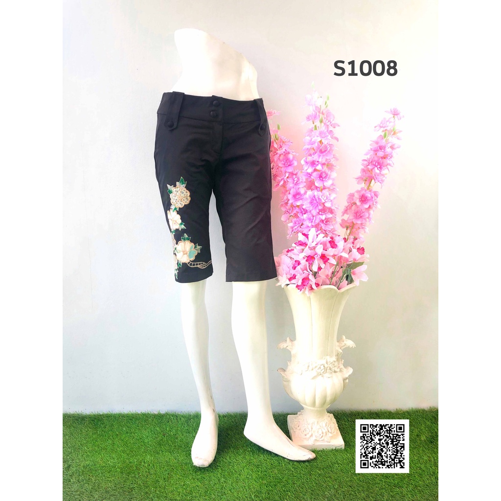 กางเกงขา 3 ส่วน ผู้หญิง งานปักษ์ งานพรีเมี่ยมแต่ราคาเบาๆ พร้อมส่งs1008 - atom65 - ThaiPick