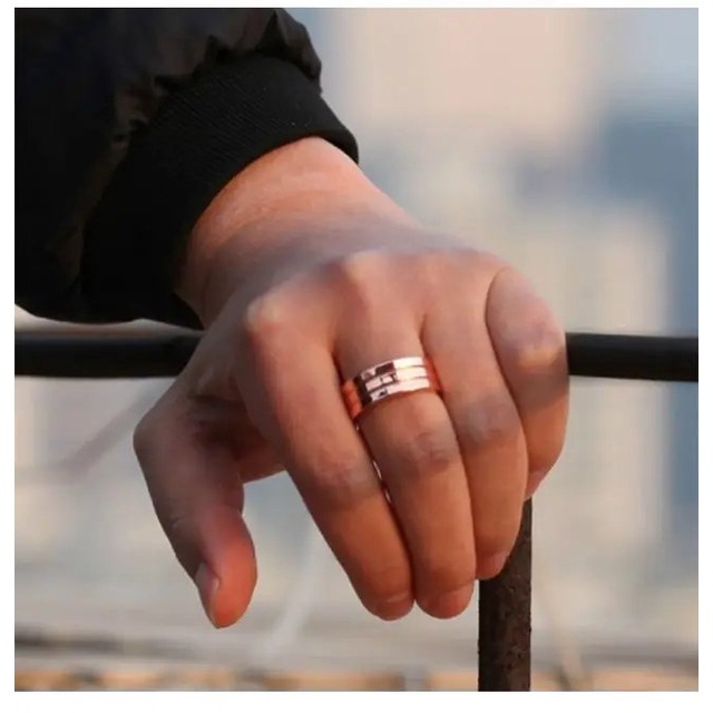 Mens Magnetic Therapy Ring Health Ring Rose Gold Magnetic Opening Ring ...