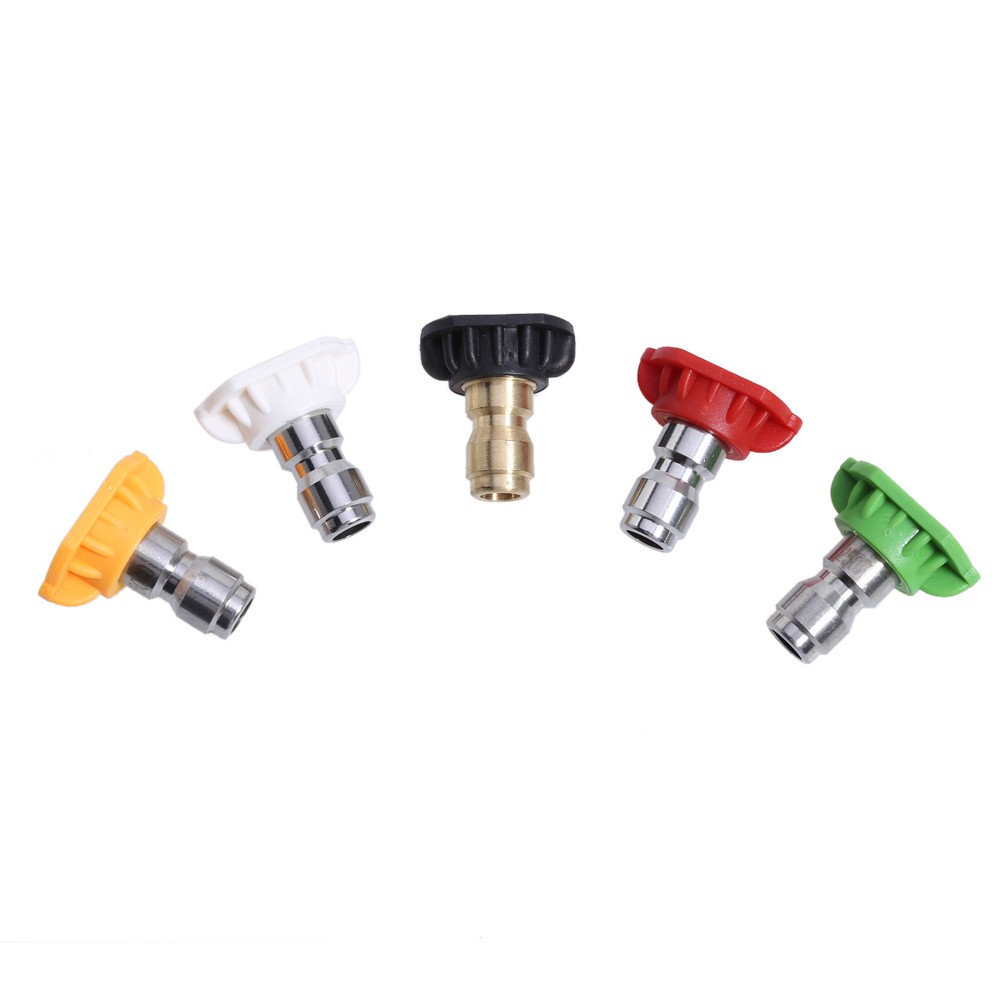 ACT 5 Pack Color Coded Pressure Washer Spray Nozzle Tips Jet 1/4" Quick ...