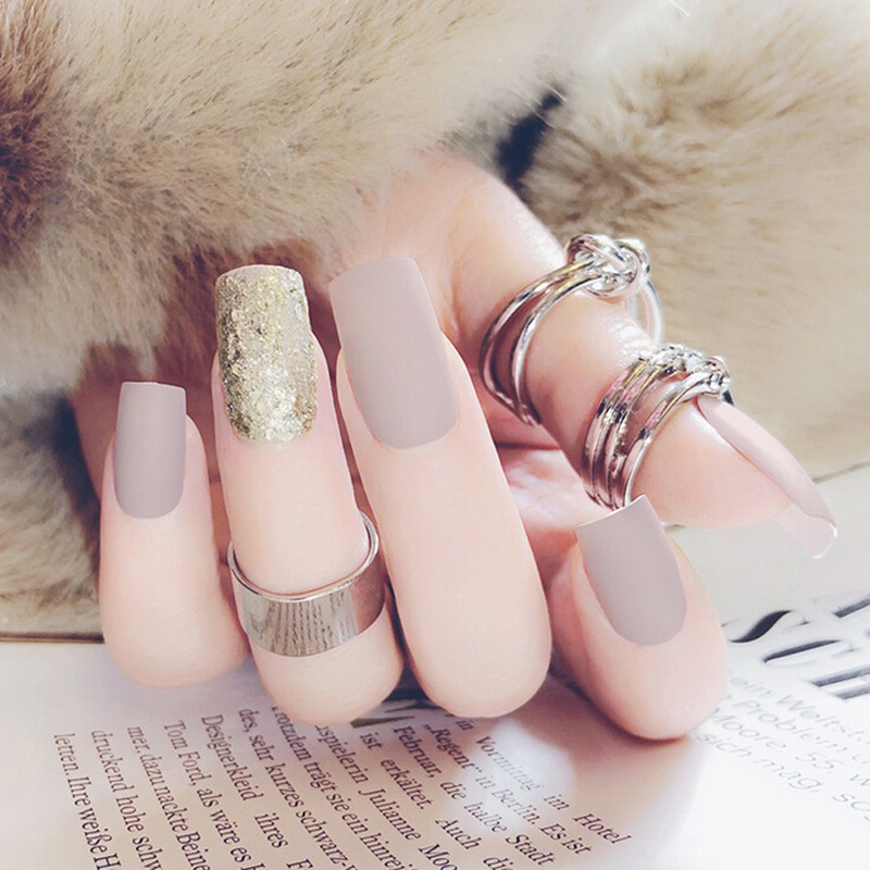 【purpleredto】fake Full Nails Exotic Shell Manicure False Finger Tips
