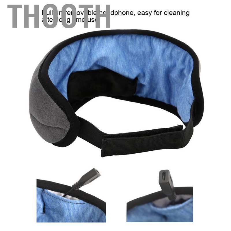 Thooth Sleep Headphones Bluetooth Eye Mask washable music band for ...