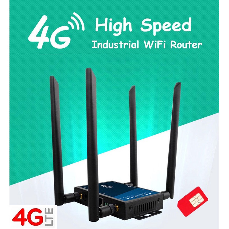 4G Wifi Router Industrial 4 Dtachble Antennas SMA Port เราเตอร์ ใส่ซิม ...