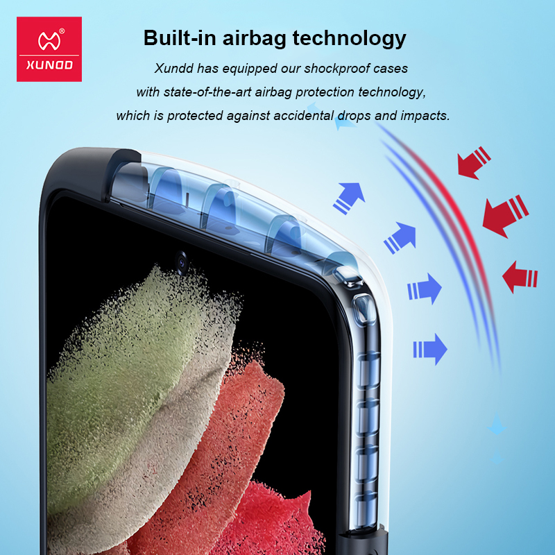XUNDD for Samsung Galaxy S21 Ultra Matte Case Luxury Airbags Stronger Powerful Drop-proof Armor ...