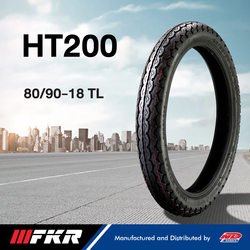 ยางมอเตอร์ไซค์ FKR ลาย HT200 ขนาด 80/90-18 TL ไม่ใช้ยางใน | Shopee Thailand