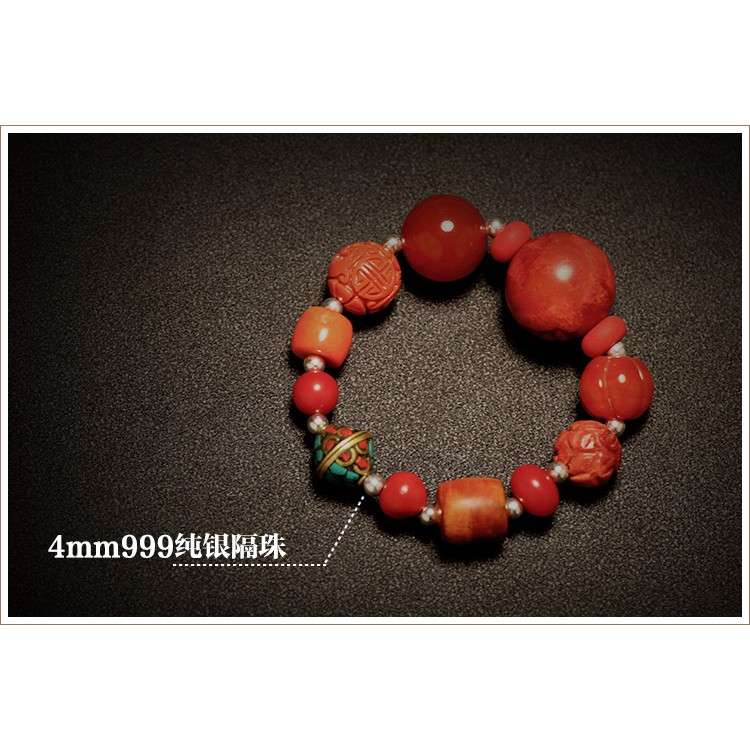 ปีนักษัตรเดิม Evil Evil Grass Coral สีแก้วเลือดมังกรไม้ Red Agate สร้อย ...
