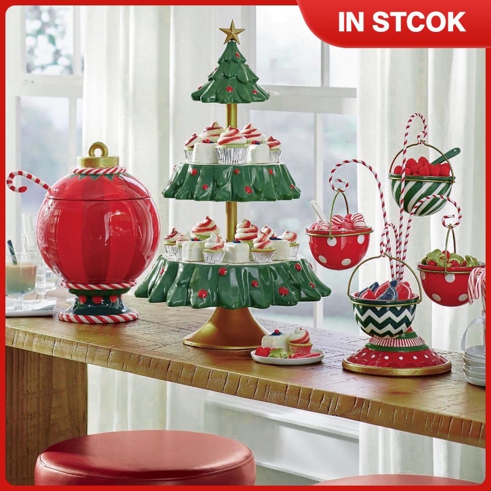 READY STOCK Christmas Decoration Resin Santa Cute Christmas Tree Snack ...