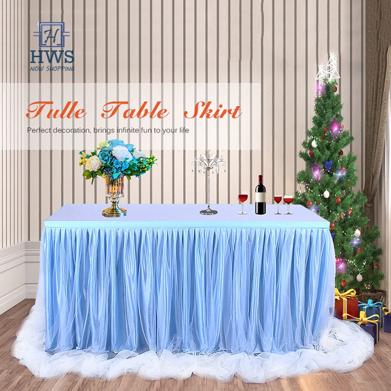 Handmade Tulle Table Skirt Tableware Cloth for Party Wedding Banquet ...