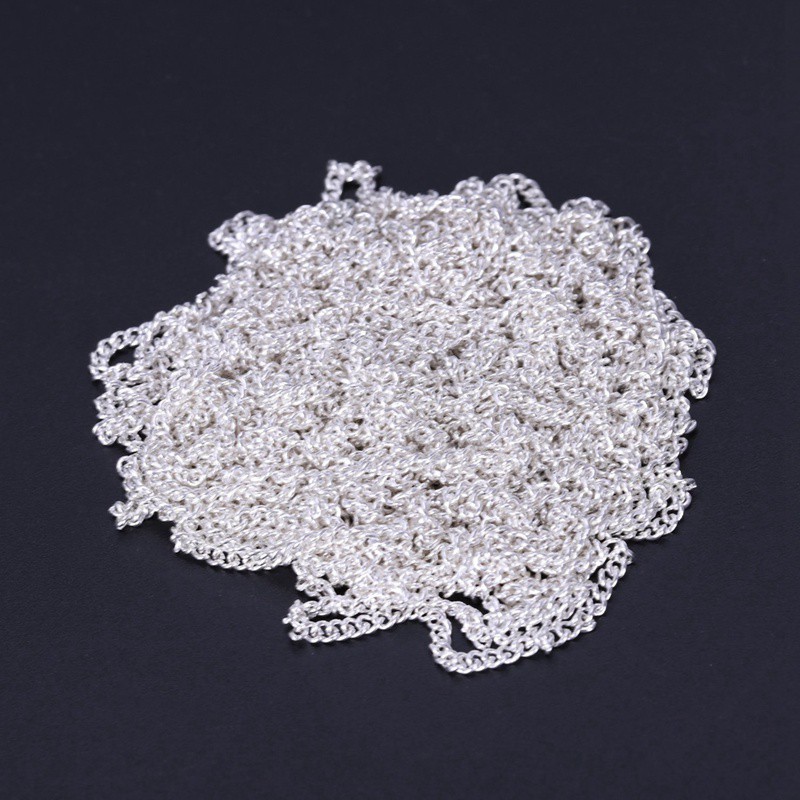 10m silver plate chain for jewelry creation 3 x 2 mm (10m ...