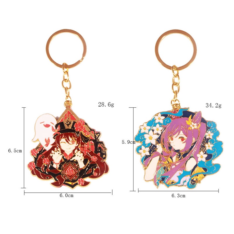 Game Genshin Impact Key Chains Morax Klee Cosplay Two sided Keychain ...
