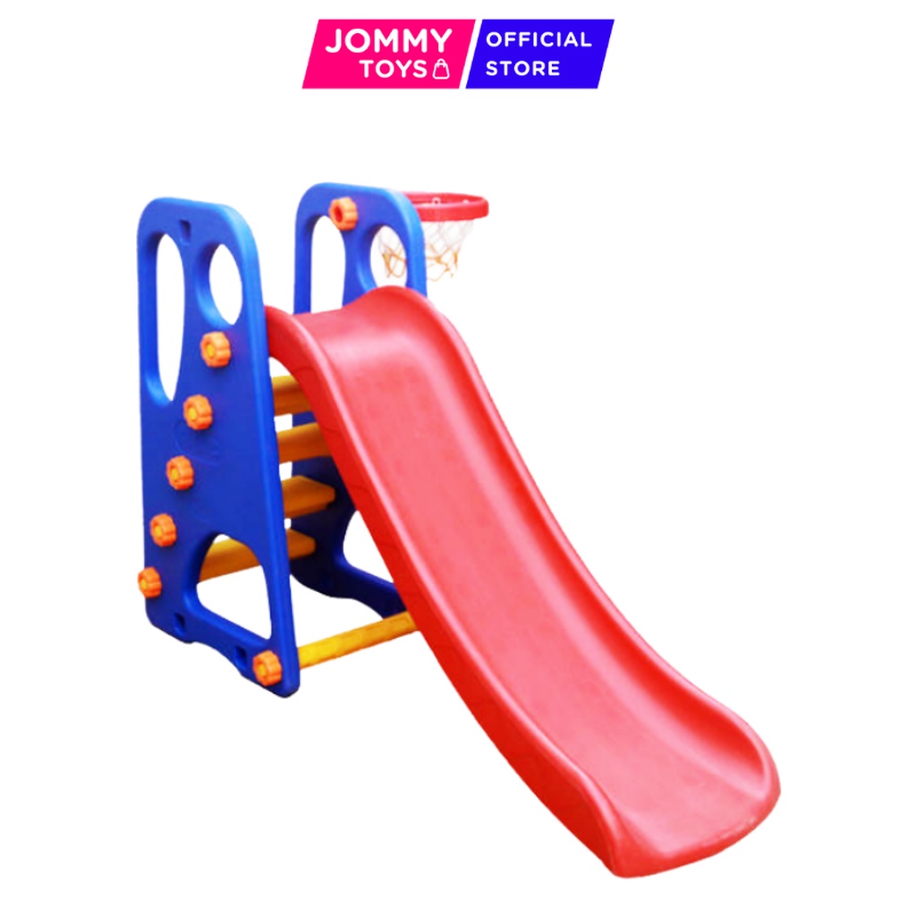กระดานลื่นวัว (มีห่วงบาสในตัว) Cow Slide indoor Plastic children slide with basketball rack ...