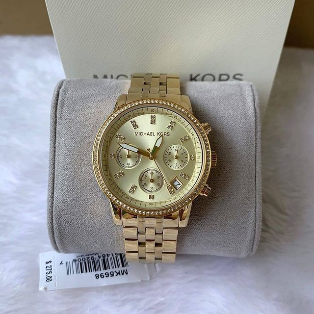 MK5698 ขนาด 36 millimeters NEW WOMENS MICHAEL KORS GOLD RUNWAY ...