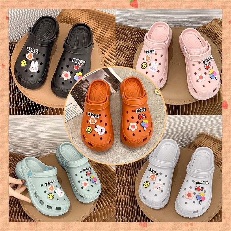 NDDshop รองเท้าแตะทรางคร็อกส์ รองเท้าแตะแบบสวมหัวโตงานแฟชั่นเก๋ดีมี ...