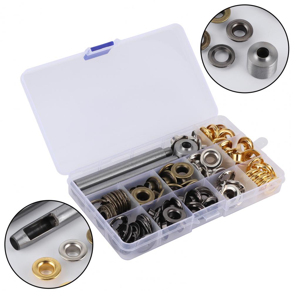 Garment Rivets Grommet Tool Kit 4-Color 5-Claw Eyelet Button With Hand ...