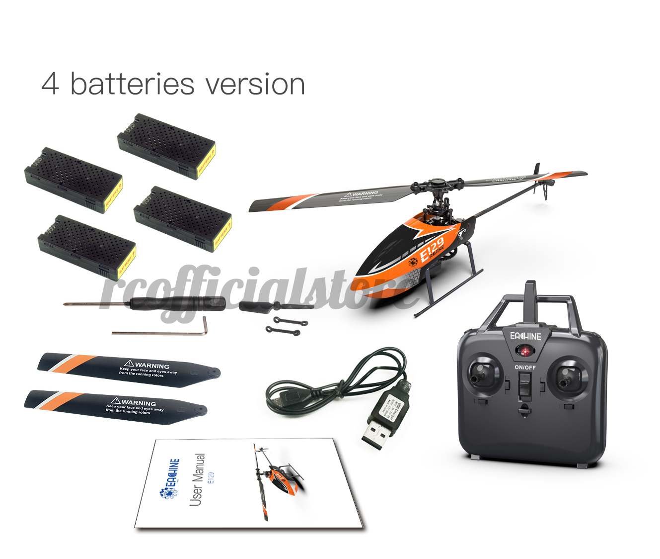RC Eachine E129 2 . 4 G 4 Ch 6 - Axis เฮลิคอปเตอร์ Rtf - rcofficialstore.th - ThaiPick