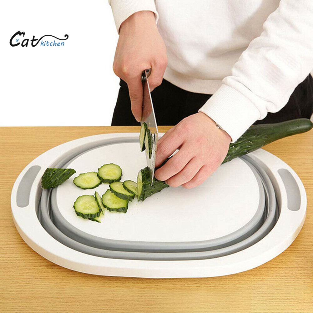Cat kitchen Collapsible Multifunction Folding Cutting Board Drain ...