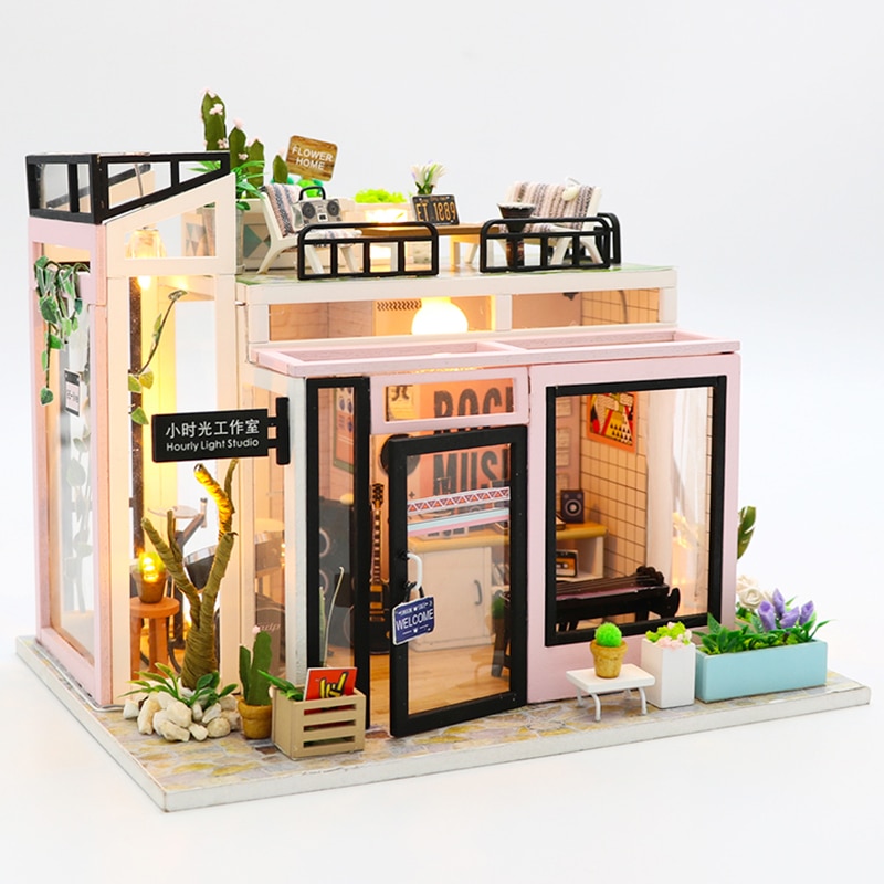 CUTEBEE DIY Dollhouse Wooden doll Houses Miniature Doll House Furniture ...