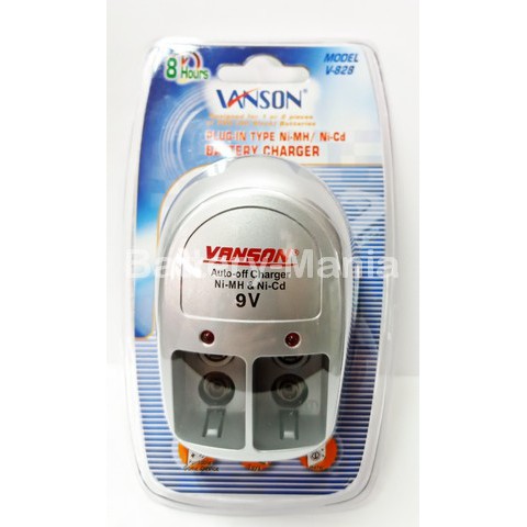 เครื่องชาร์จถ่าน 9V Vanson V-828 พร้อมระบบตัดไฟอัตโนมัติ batterymania | Shopee Thailand