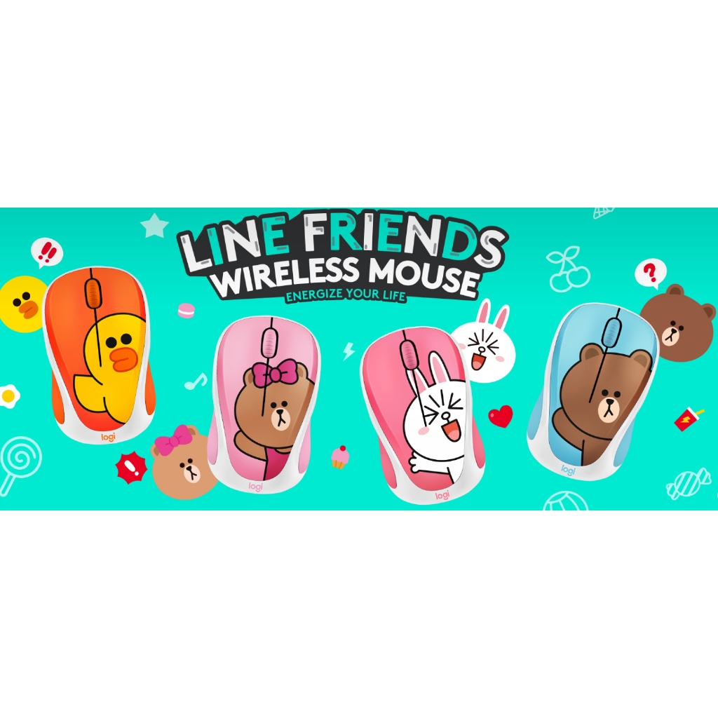 Logitech M238 Line Friends Wireless Mouse Cute Mice เมาส์ไร้สายลาย ...