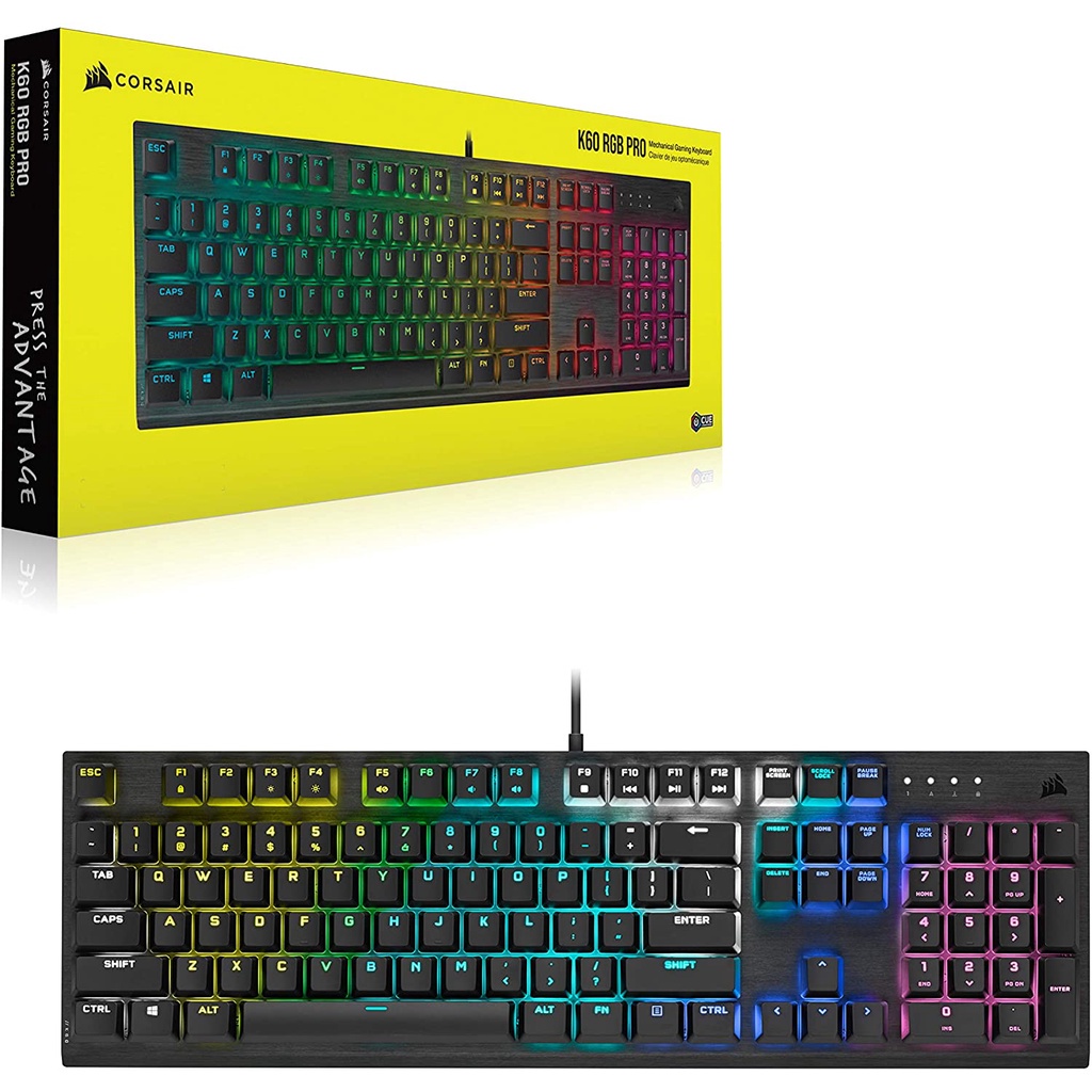 (THEN) Corsair K60 RGB Pro Mechanical Gaming Keyboard Cherry MX VIOLA ...