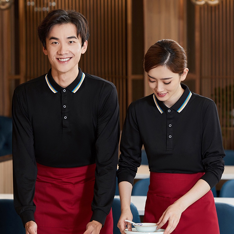 Jinrui Professional Customized Clothing Waiter Workwear T-Shirt Long ...