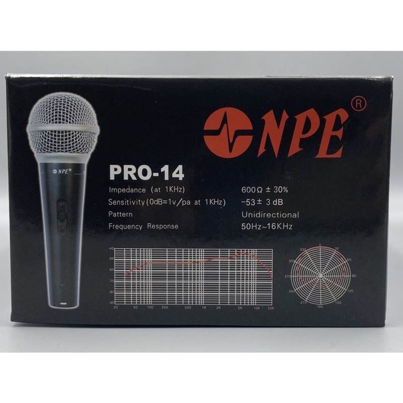ไมโครโฟน NPE PRO-14 พร้อมสายความยาว 4.5 เมตร ไมค์ ไมค์สาย NPE PRO14 - akelectronic - ThaiPick
