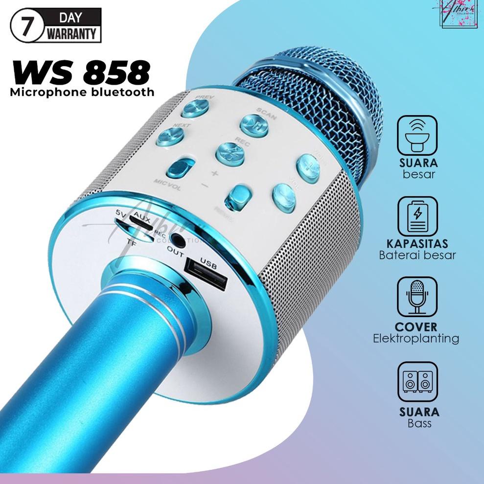 New Launching)MS Microphone Bluetooth Karaoke Mic Ws 858 Speaker Mike Ws 858 Blutout Microphone ...