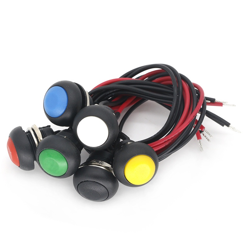ปุ่มสวิทช์12mm PBS-33B Waterproof Momentary ON OFF Push Button Swithch ...