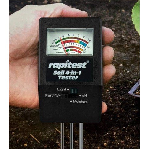 เครื่องวัดดิน 4in1 ใช้วัดปุ๋ย NPK โดยรวม, pH, ความชื้นดิน และปริมาณแสง ...
