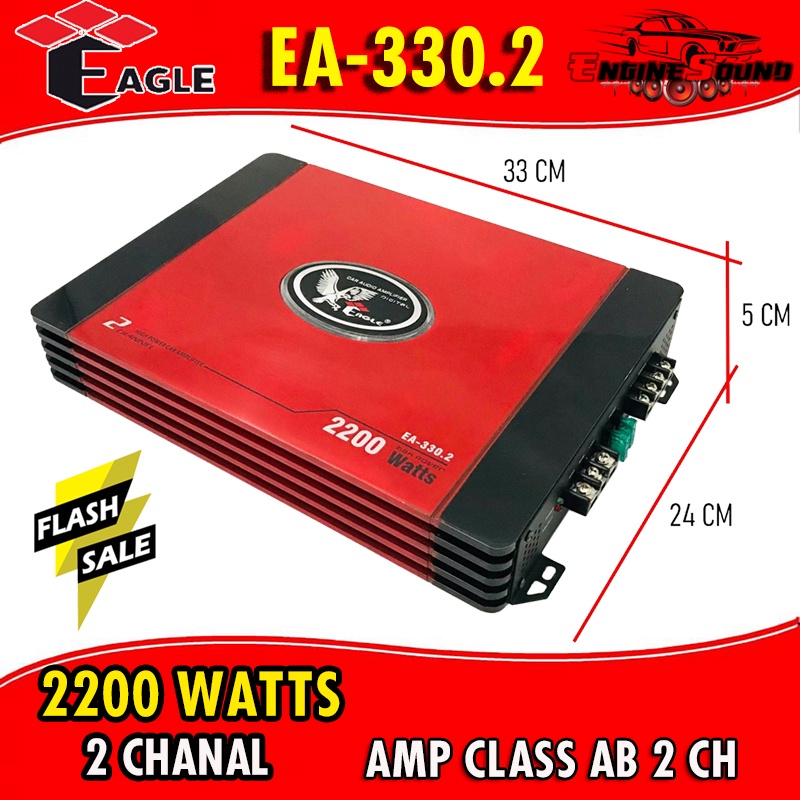 เพาเวอร์แอมป์ CLASS AB 2CH. 2200วัตต์เต็ม EAGLE EA-330.2รับประกัน 1 ปี ขับลำโพงซับ 1012นิ้ว ...