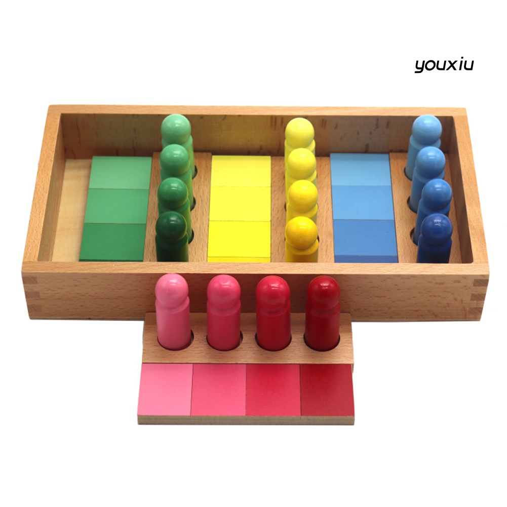 YX-PU Montessori Building Blocks Color Matching Puzzle Game Kids Early ...