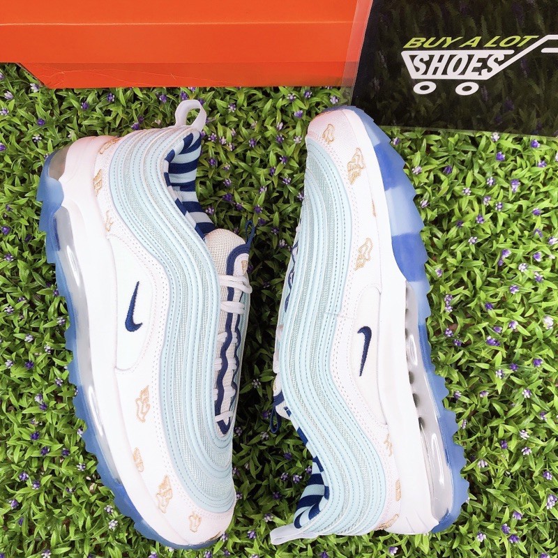 Nike Golf Air Max 97 White Blue Angel 3M เบาะลมสะท้อนแสง Golf CK1220-10 ...