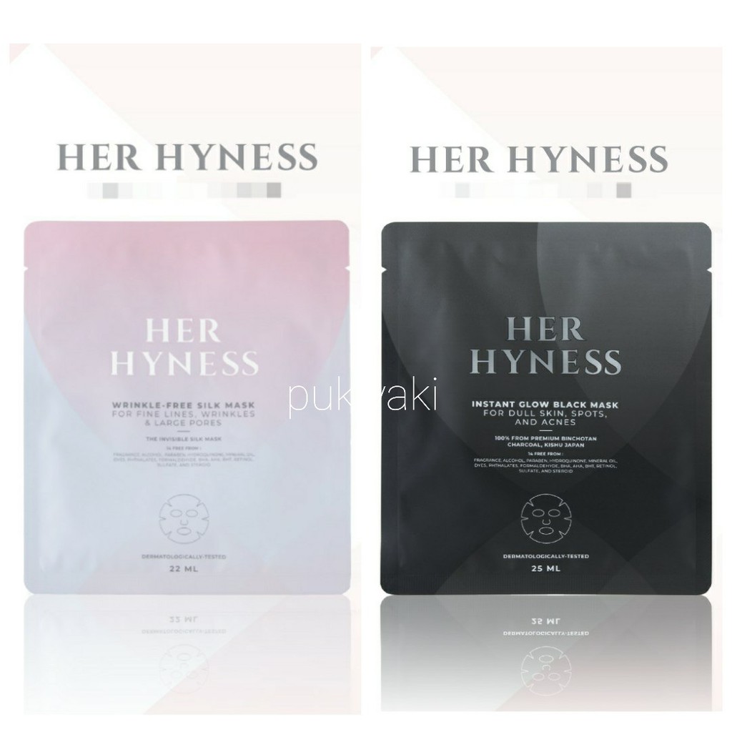 HER HYNESS Instant Glow Black Mask I Wrinkle Free Silk Mask 1 แผ่น ...
