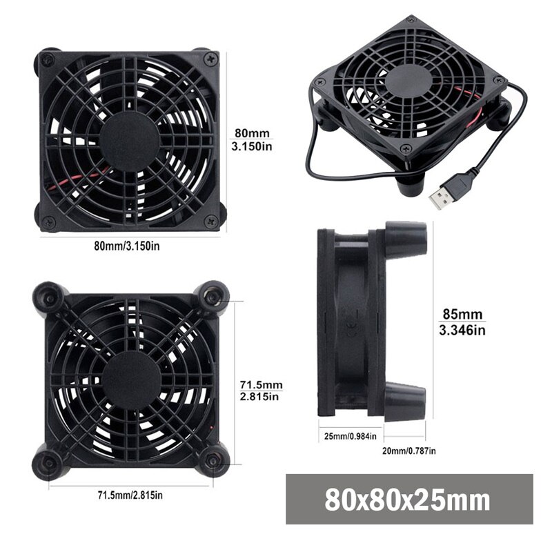 Gdstime 5V USB Router Fan TV Box Cooler 80mm 92mm 120mm 140mm PC DIY ...