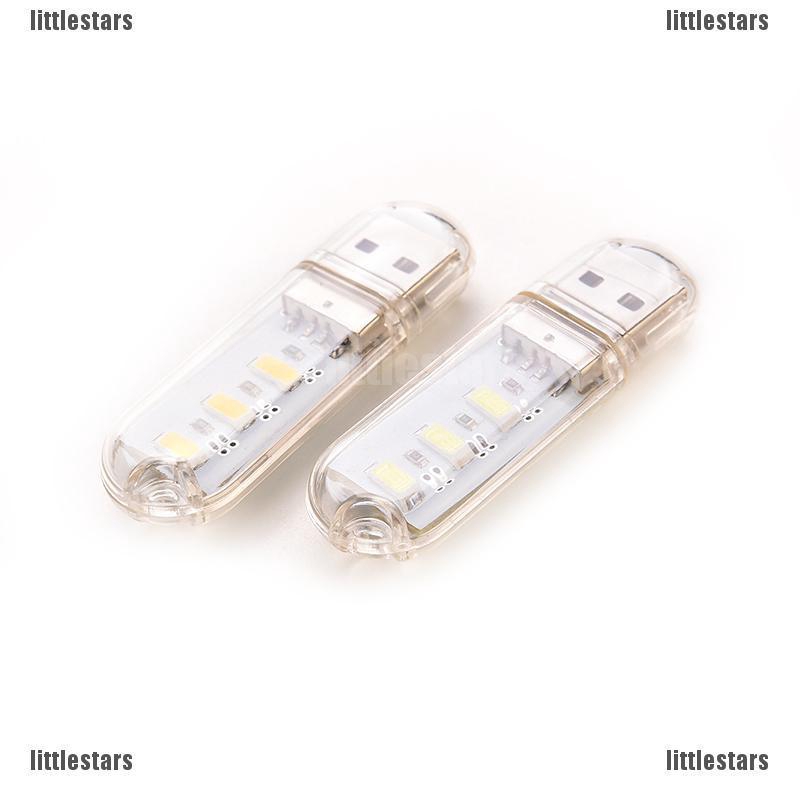 NUV Portable Keychain USB Power 3 LED White Night Light U Disk Shape ...