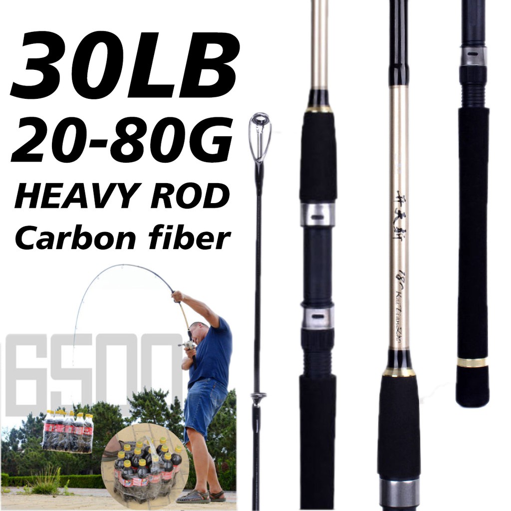new1.8M 30lb H Power Rod Carbon Spinning Rod Baitcasting Fishing Rod ...