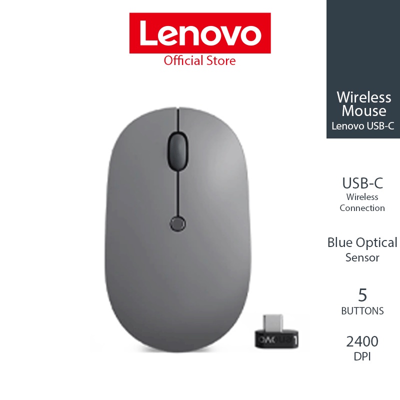 LENOVO Wireless Mouse Lenovo Go USB-C (Storm Grey) - GY51C21210 (เม้าส์ ...