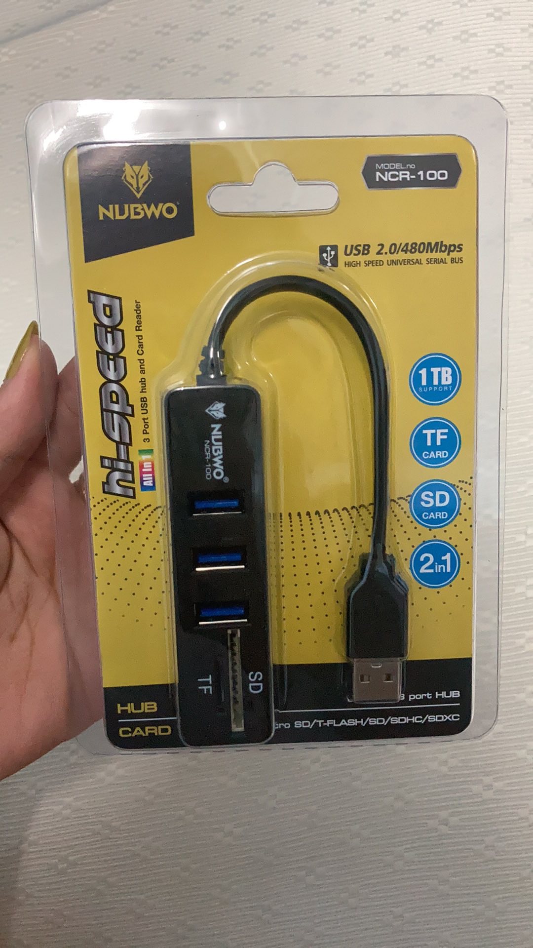 Nubwo NCR-100 ตัวเพิ่มช่อง USB+ตัวอ่านการ์ด USB HUB 3 Port+Card Reader ...
