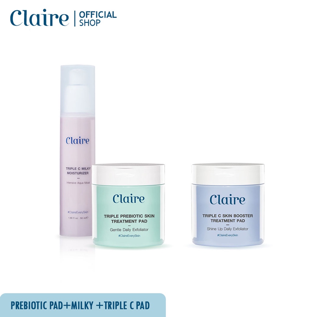 Claire TRIPLE C PAD +TRIPLE PREBIOTIC PAD + TRIPLE C MILKY MOISTURE ...