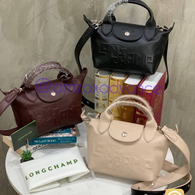 LONGCHAMP LE PLIAGE CUIR MINI TOP-HANDLE BAG แท้ ????%ส่ง free EMS ...